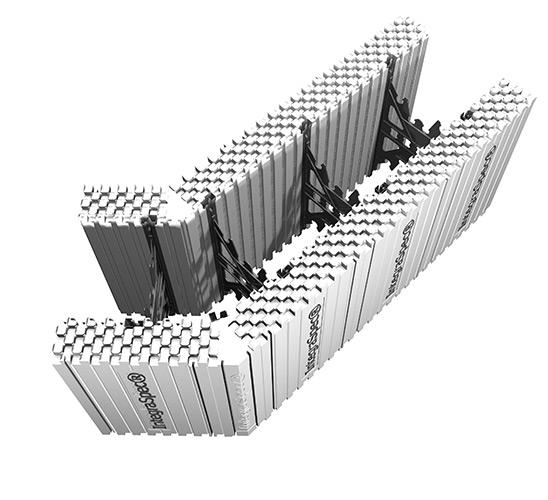 Fox Bloc coin 45 degrés 6 po coffrage béton isolé